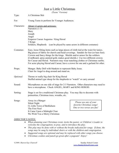 Just a Little Christmas - Sunday School Center