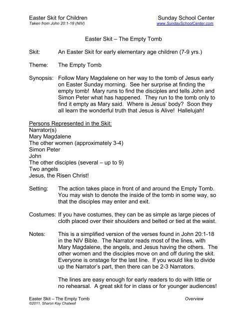 The Empty Tomb - Sunday School Center