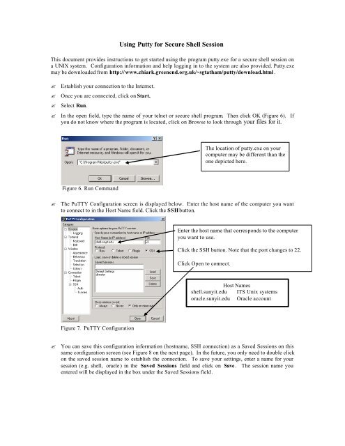 Using Putty for Secure Shell Session