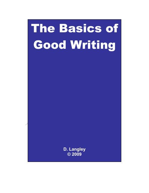 The Basics of Good Writing - SUNY Rockland Community College