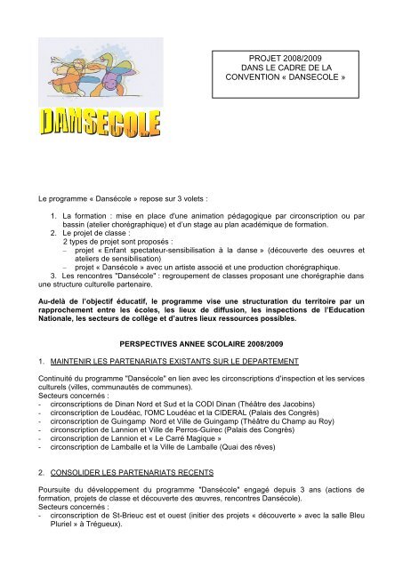 Projet danse.pdf - Inspection académique Côtes-d'Armor