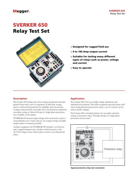 SVERKER 650 Relay Test Set