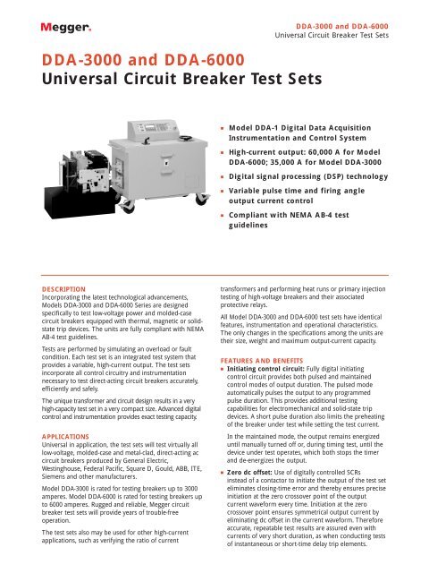 DDA-3000 and DDA-6000 Universal Circuit Breaker Test ... - Maxtech