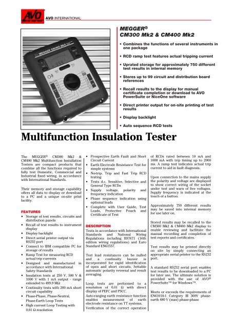 Multifunction Insulation Tester - Maxtech