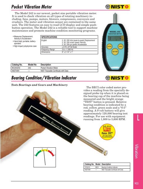 Pocket Vibration Meter Bearing Condition Vibration Indicator Maxtech