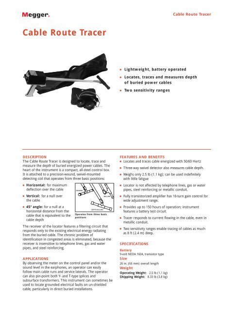 Cable Route Tracer - Maxtech
