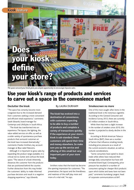 Kiosks - Does your kiosk define your store? - Supermarket.co.za