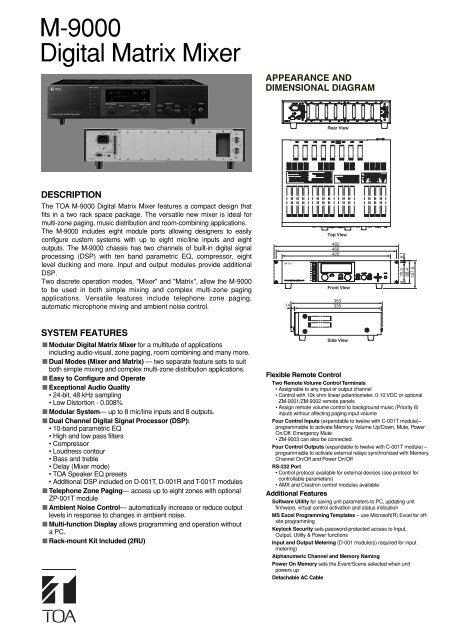 M-9000 Digital Matrix Mixer - Audio Products Australia