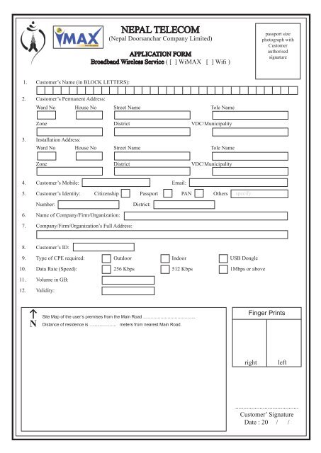 Download Application Form - Nepal Telecom