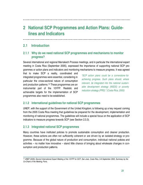 National SCP Programmes and Action Plans - Development