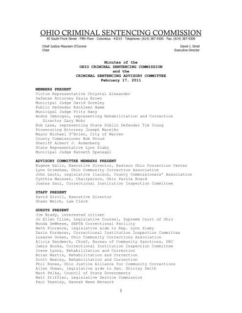 OHIO CRIMINAL SENTENCING COMMISSION - Supreme Court