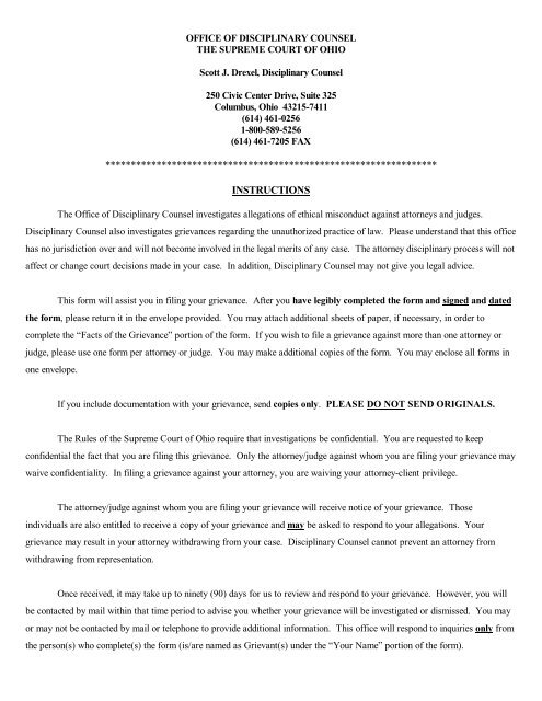 Download the Complaint Form - Supreme Court Download the Complaint Form - Supreme Court