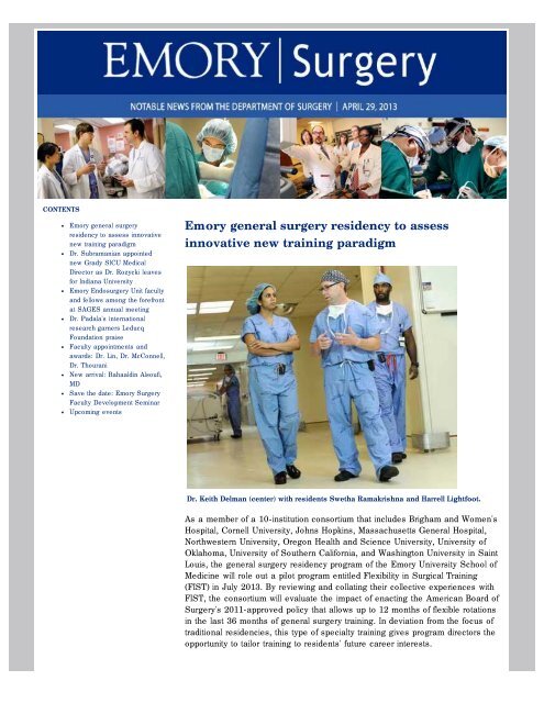 Emory Surgery Newsletter | April 2013 - Department of Surgery ...