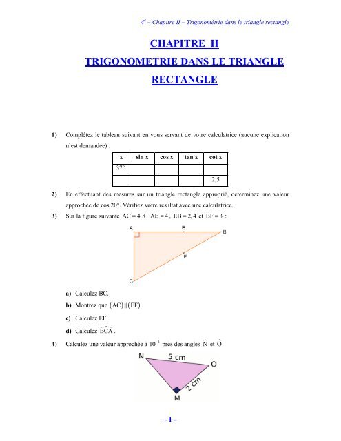 triangle rectangle ou pas