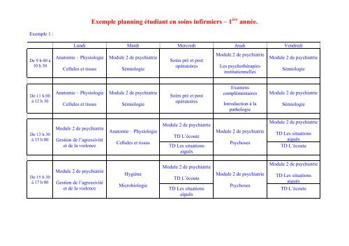 Exemple 1 : - Infirmiers.com