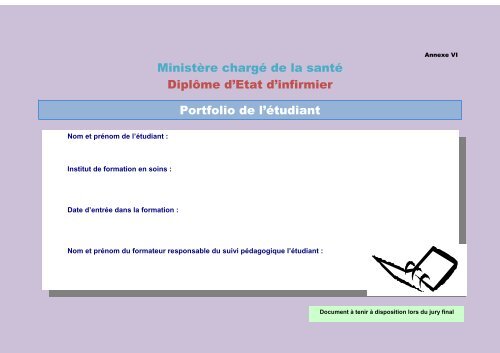 Annexe VI : portfolio. - Infirmiers.com