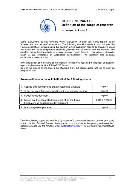 Scope of research - Institute for Managing Sustainability