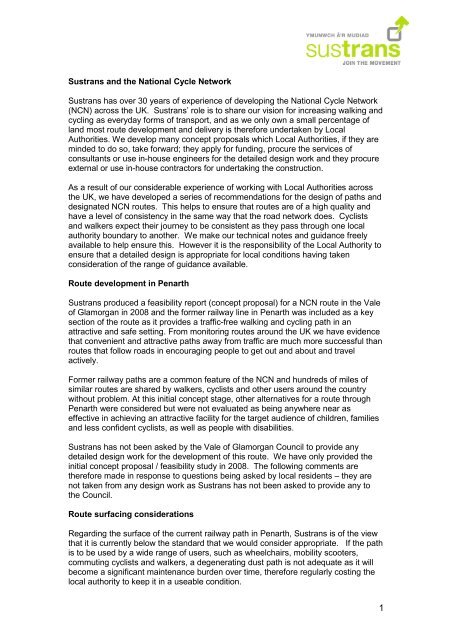 Penarth railway path - Sustrans