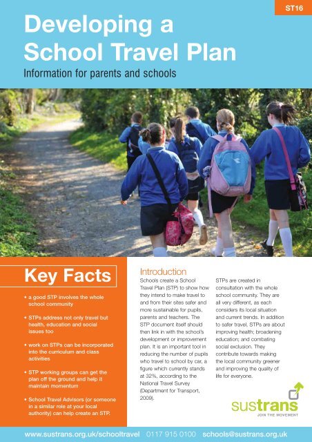 Developing a School Travel Plan ST16 - Sustrans