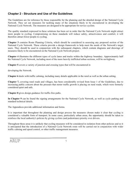 Structure and use of National Cycle Network Guidelines - Sustrans