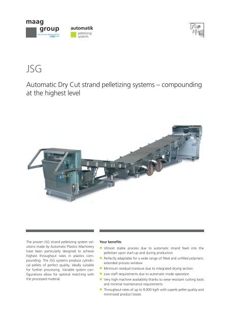 Automatic Dry Cut strand pelletizing systems ... - Suurmond