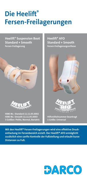 Die Heelift® Fersen-Freilagerungen - Darco