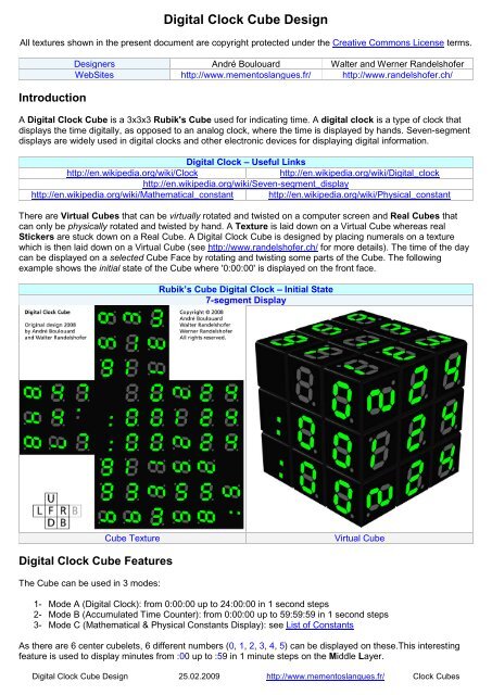 Digital Clock Cube Design - mementoslangues.fr