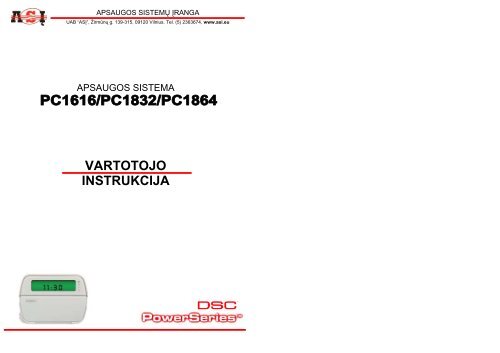 PC1616 PC1832 PC1864 vartotojo instrukcija - signalizacija.net