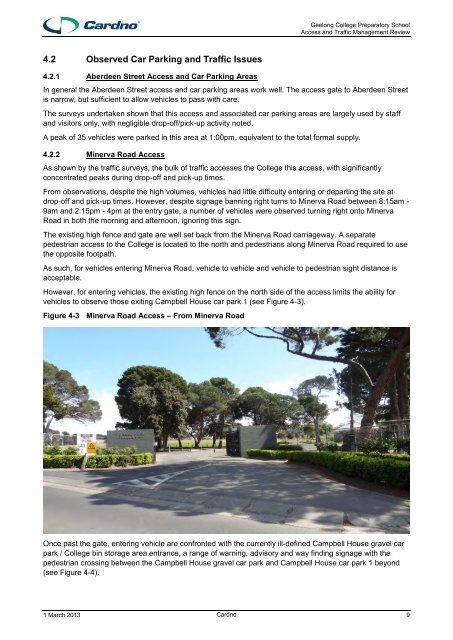 Traffic Management Report part 2 - Geelong College