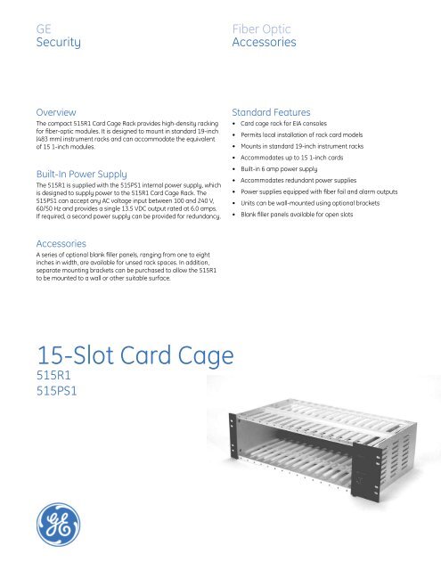 Data Sheet -- 15-Slot Card Cage