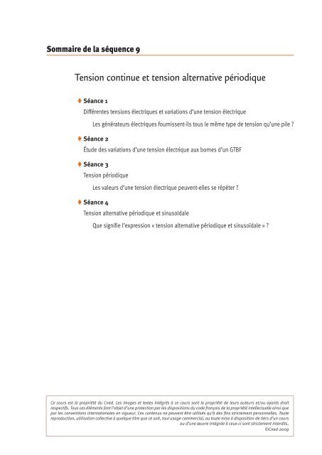 tension continue et tension alternative périodique