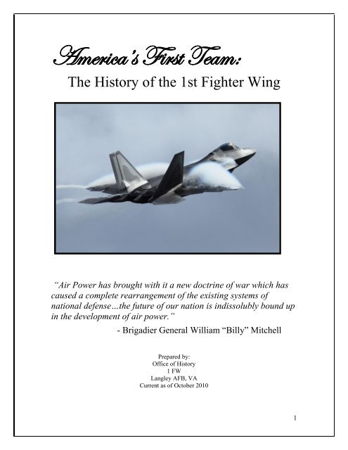History of the 1st Fighter Wing - Joint Base Langley-Eustis