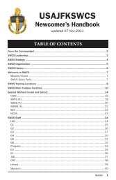 SWCS Academic Handbook - U.S. Army Special Operations ...