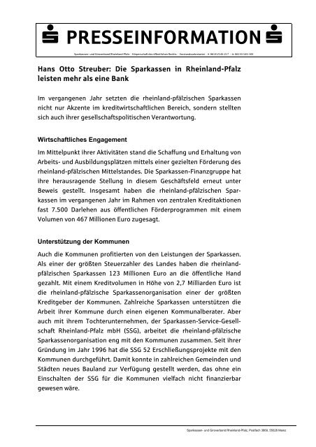 Hans Otto Streuber - Sparkassenverband Rheinland-Pfalz