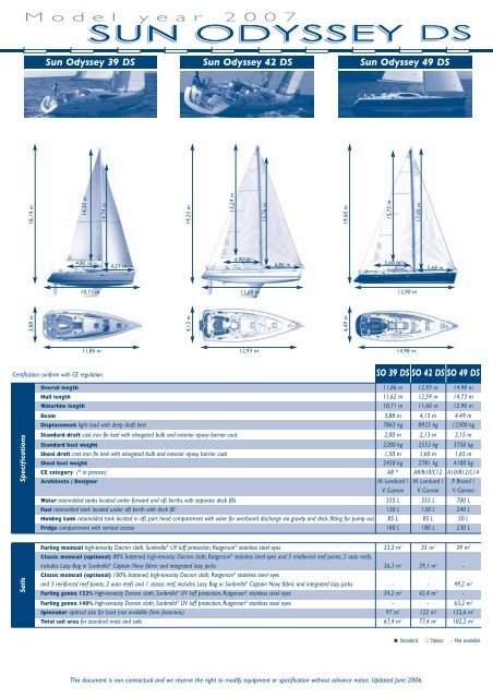 Jeanneau 49DS Specifications - Zanshin