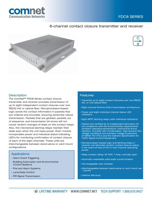 ComNet FDC8 Series 8-Channel Contact Mapping Transceiver