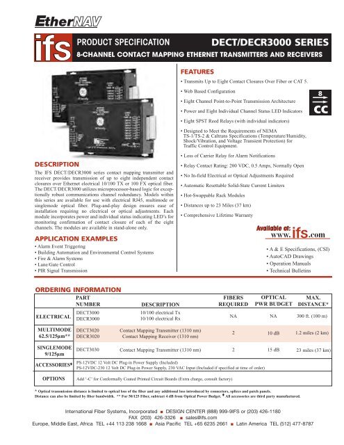 IFS DECT/DECR3000 Series 8-Channel Contact Mapping Ethernet ...