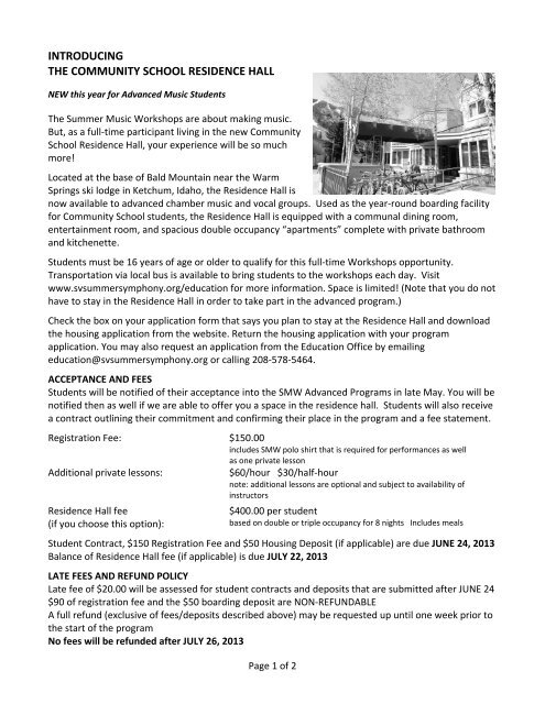 Residence Hall information page