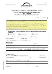 Application for residence permit to settle in Sweden - Migrationsverket