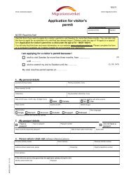 Application for residence permit to settle in Sweden - Migrationsverket