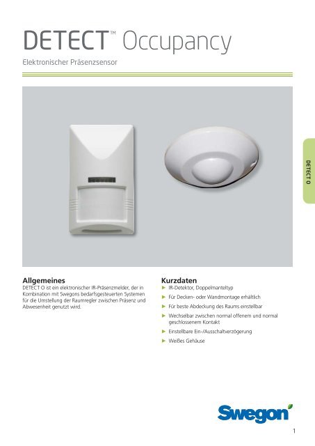 DETECTTM Occupancy - Swegon