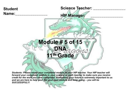Module # 5 of 15 DNA 11th Grade
