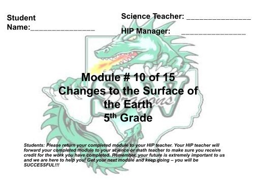 Module # 10 of 15 Changes to the Surface of the Earth 5th Grade