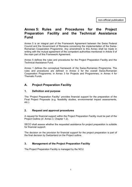 Annex 5: Rules and Procedures for the Project Preparation Facility ...
