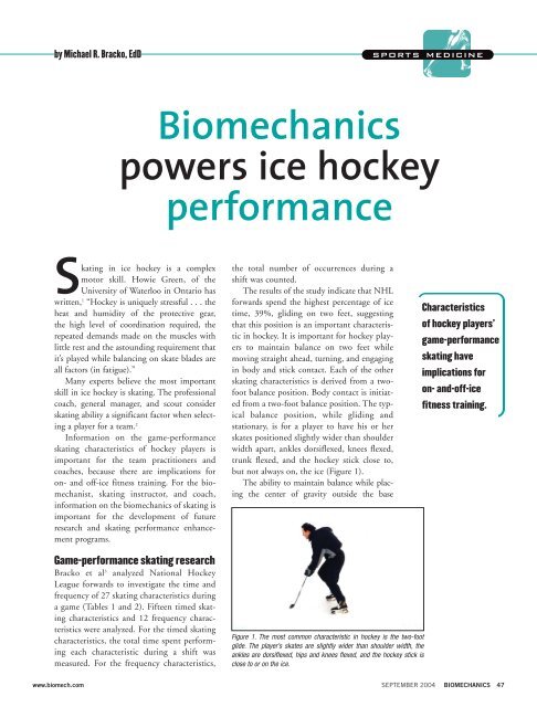 Game-performance skating research - Swiss Ice Hockey