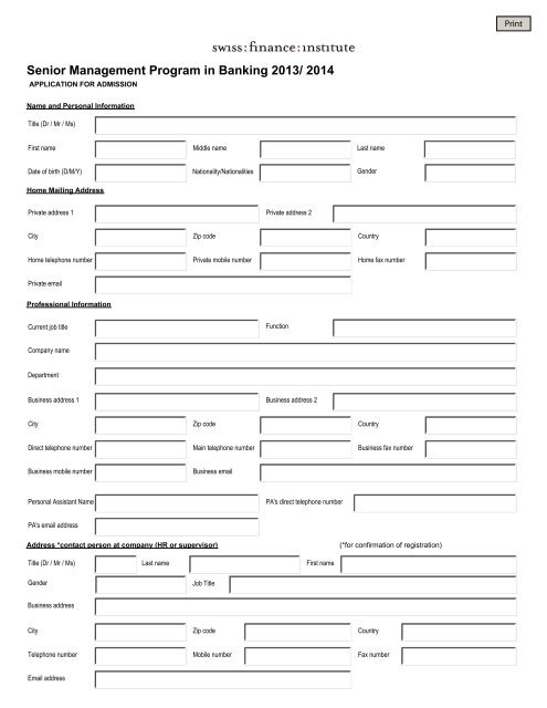 Application Form [PDF] - Swiss Finance Institute