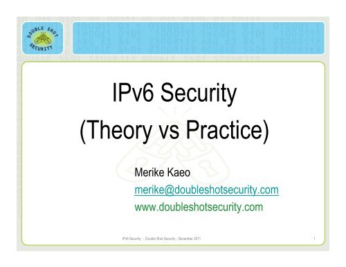 Ipv6 Security Theory Vs Practice Swiss Ipv6 Council 