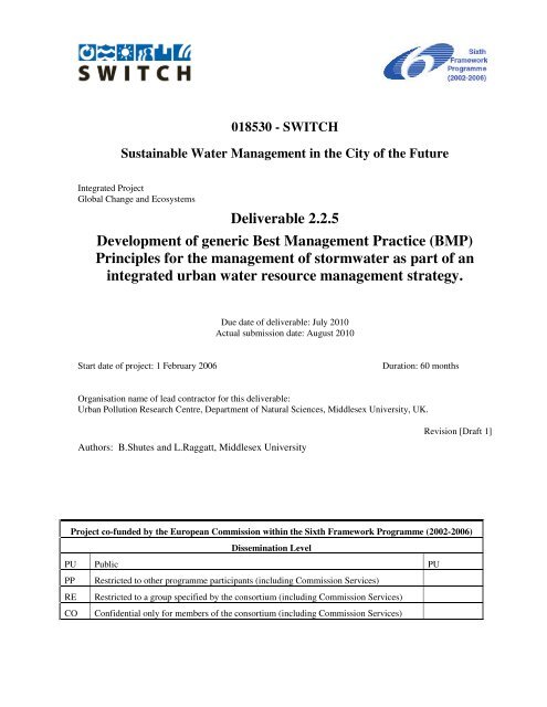 BMP principles for stormwater management as integrated urban ...