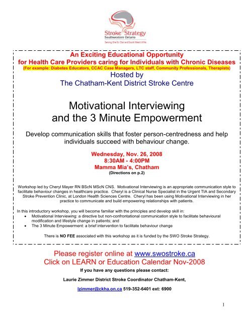 Motivational Interviewing and the 3 Minute Empowerment