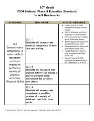 1st Grade 2004 National Physical Education Standards to MN ...